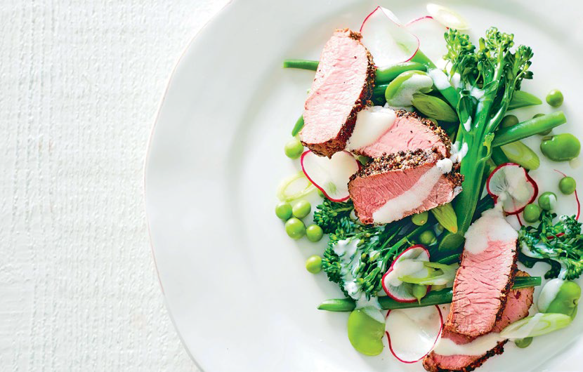 Pepper Crusted Lamb with Spring Vegetables Recipe (with Wine Pairings ...